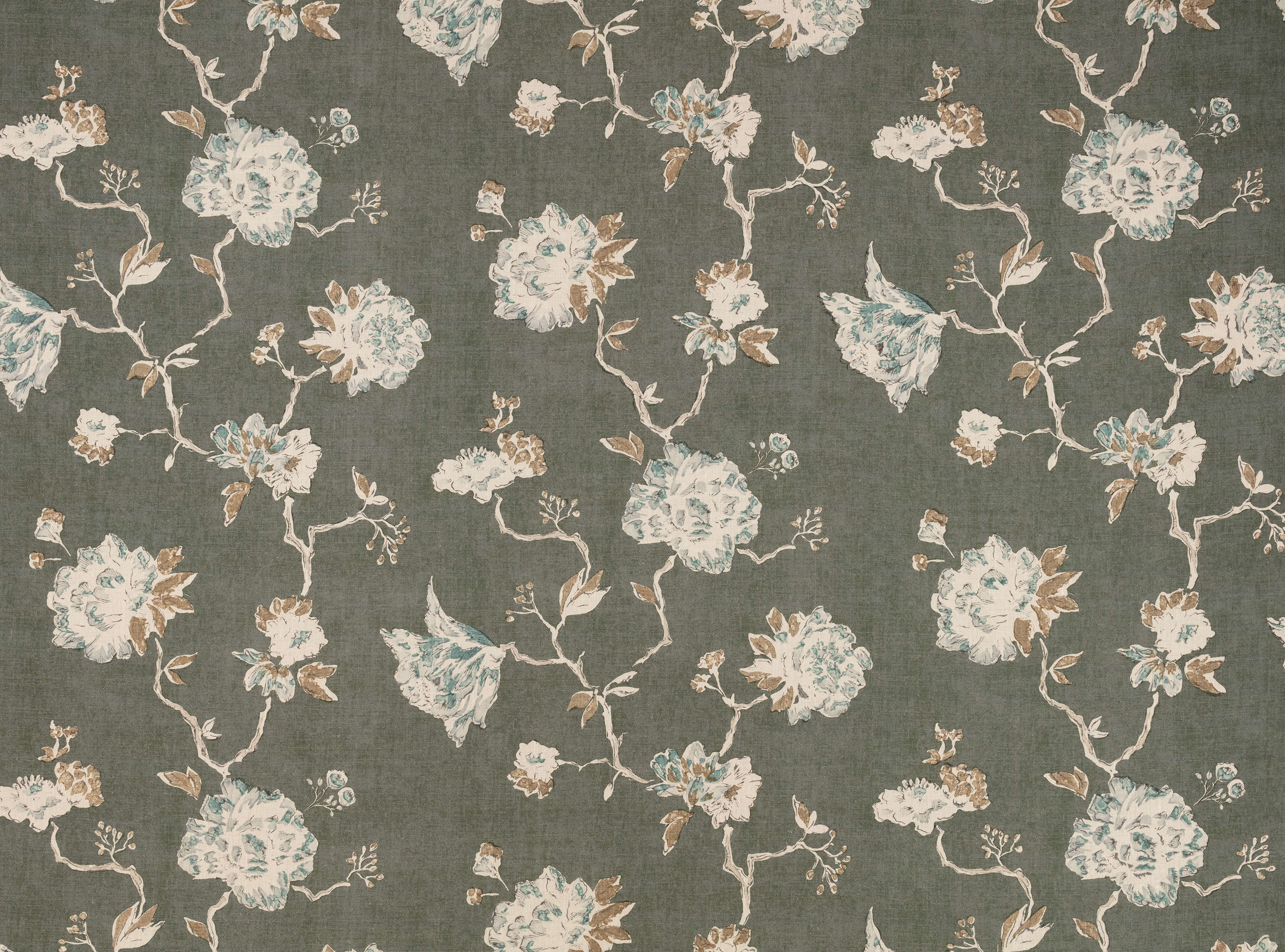 Peony Mole | Eclectic Linen Prints | Printed Linen | Mark Alexander