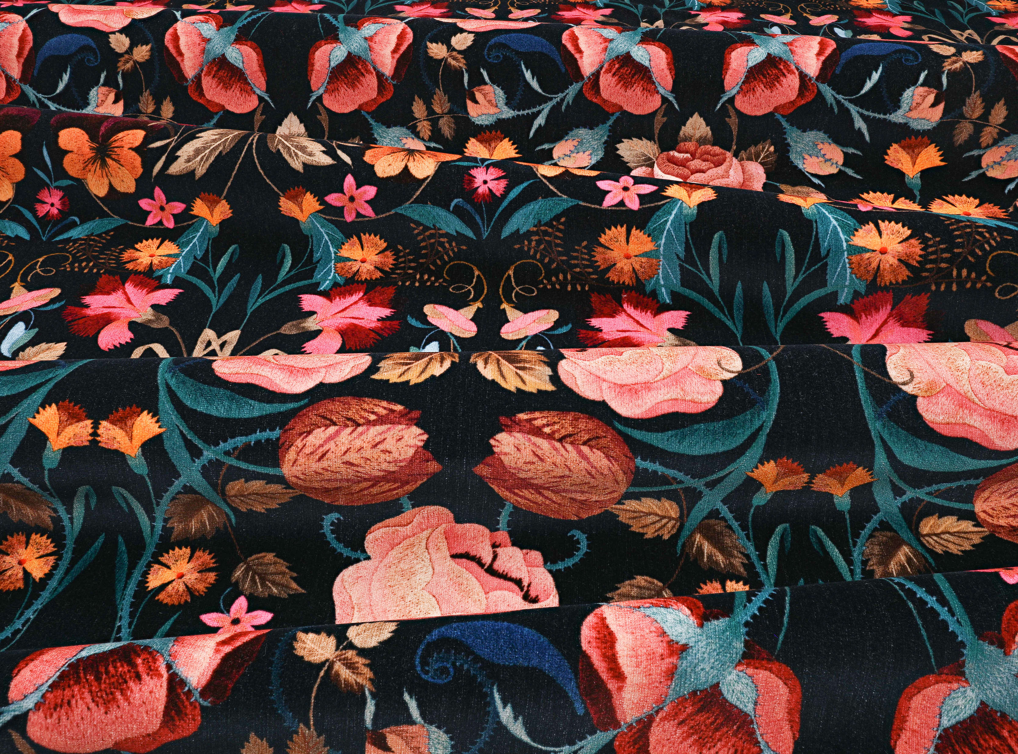 Bonita Velvet Rosa | Temperley London x Romo - Fabrics | Printed Velvet ...