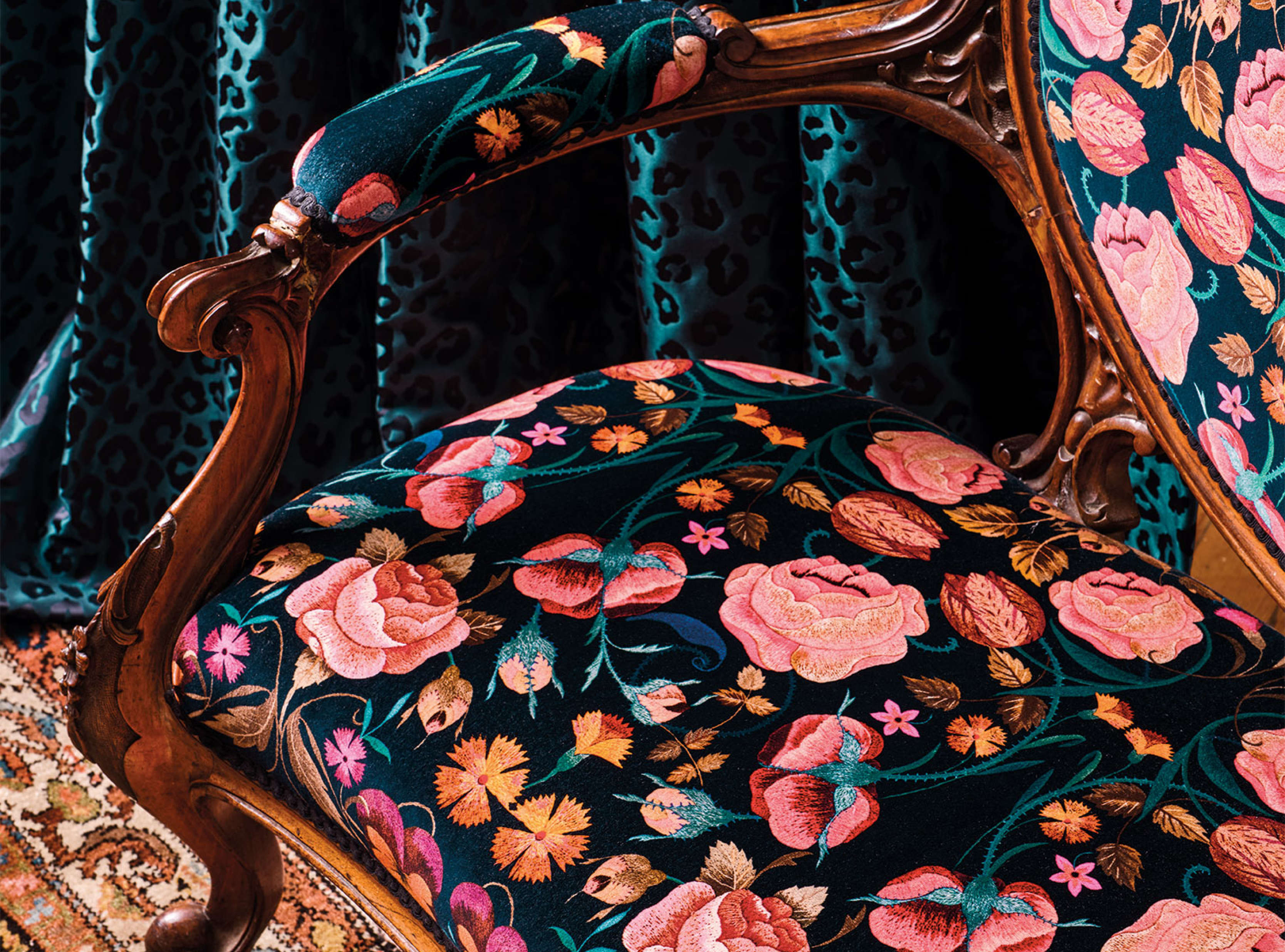 Bonita Velvet Rosa | Temperley London x Romo - Fabrics | Printed Velvet ...