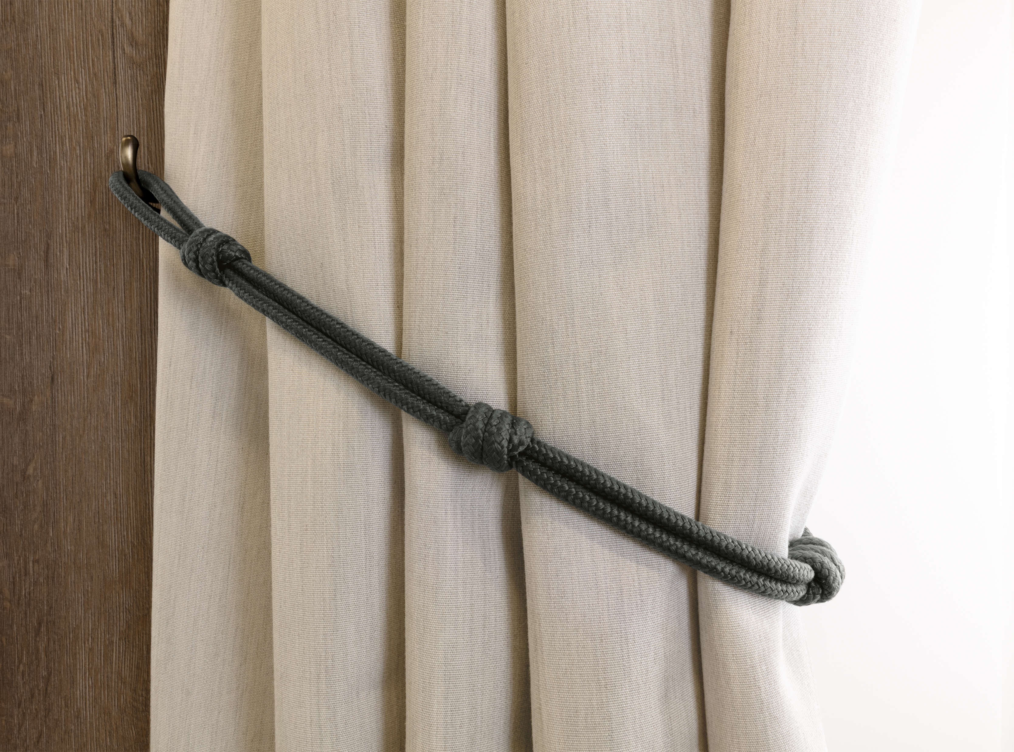 Knotted Tie Back Carbon | Horto Trimmings | Indoor/Outdoor Tie Back ...