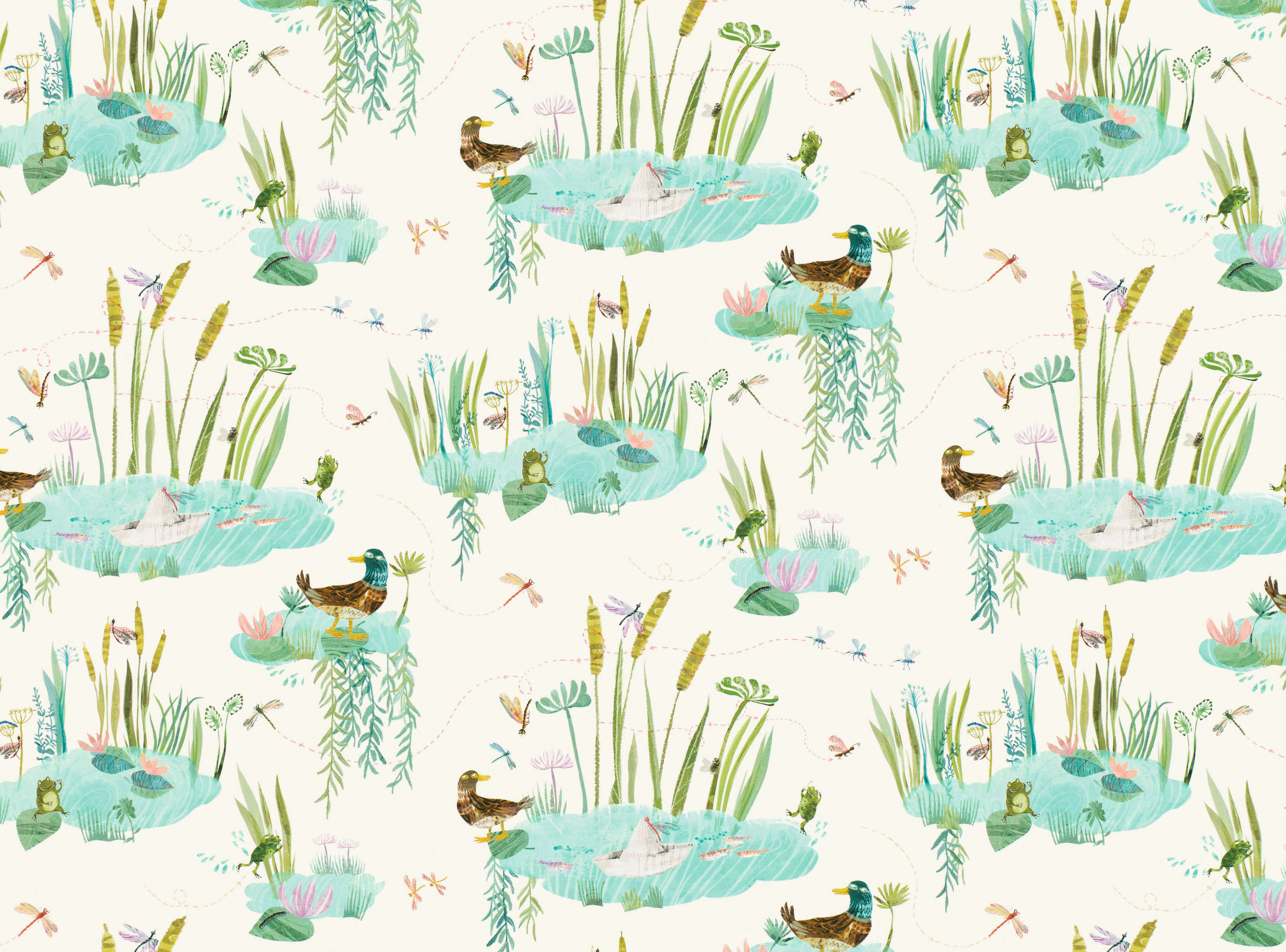 Duck Pond | Yuval Zommer | Printed Cotton | VillaNova | Upholstery ...