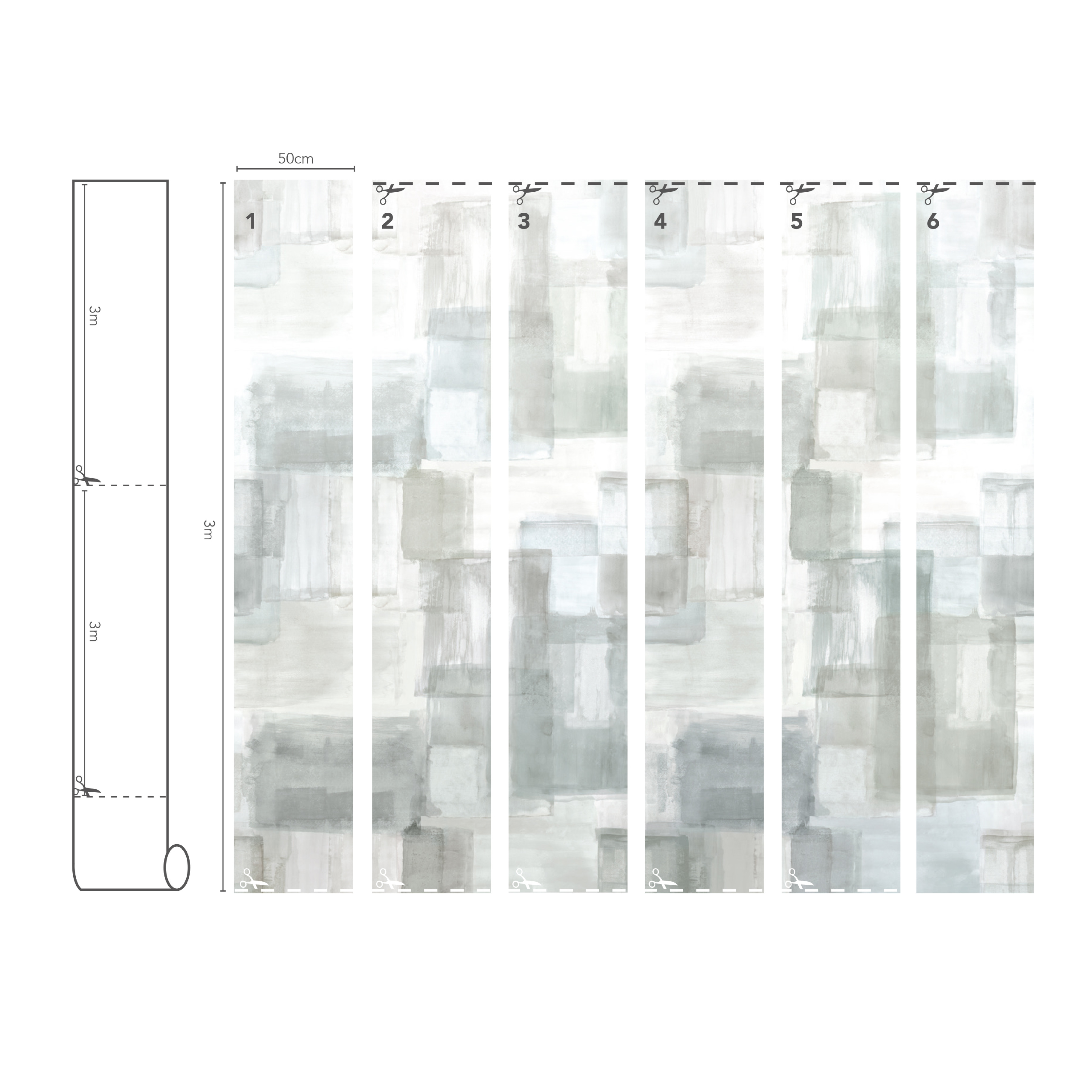 Patchwork Wall Mural Lichen | Still Life Wallcoverings | Villa Nova