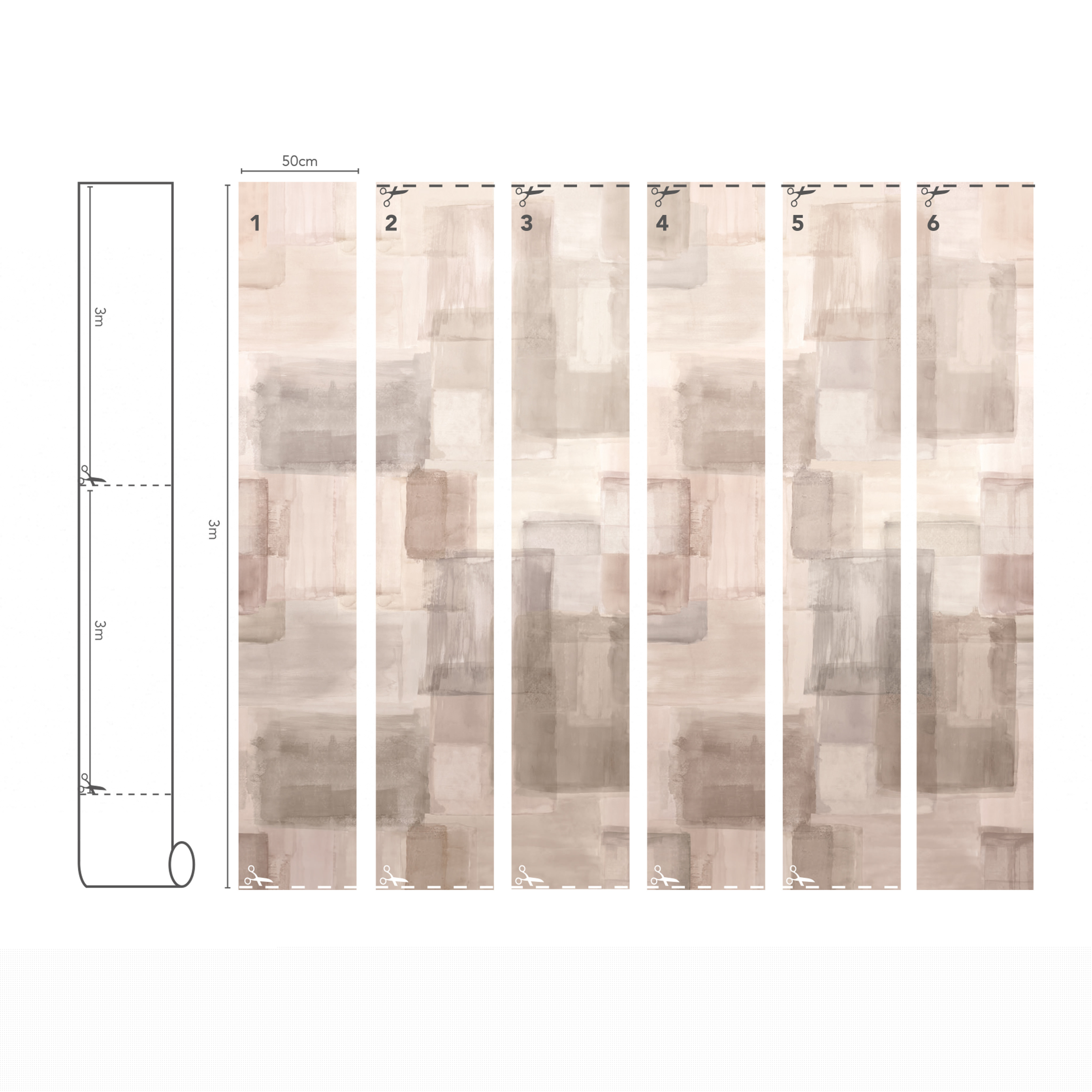 Patchwork Wall Mural Stone | Still Life Wallcoverings | Villa Nova