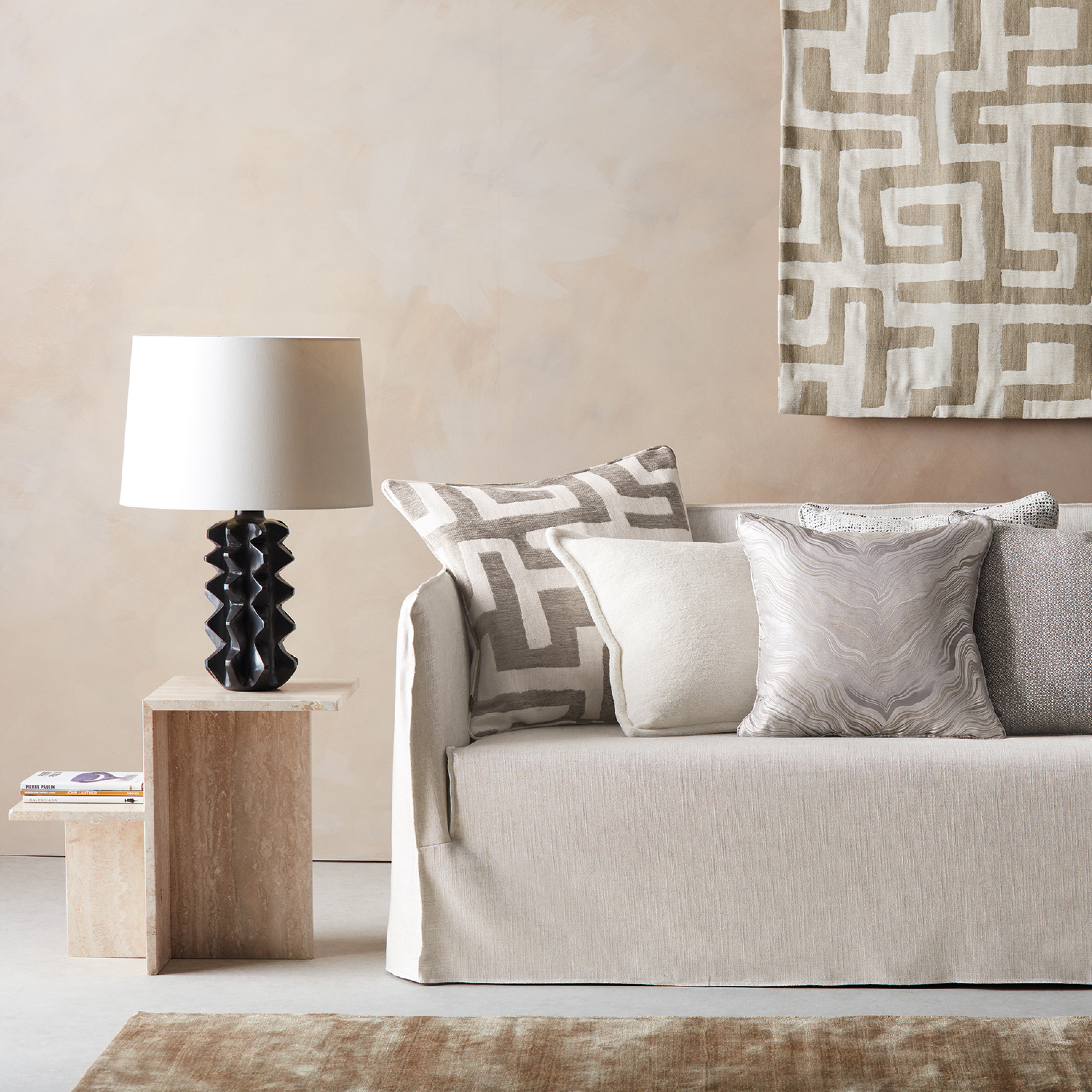 Marbleous Khaki | Allure | Decorative Jacquard Weave | Zinc Textile