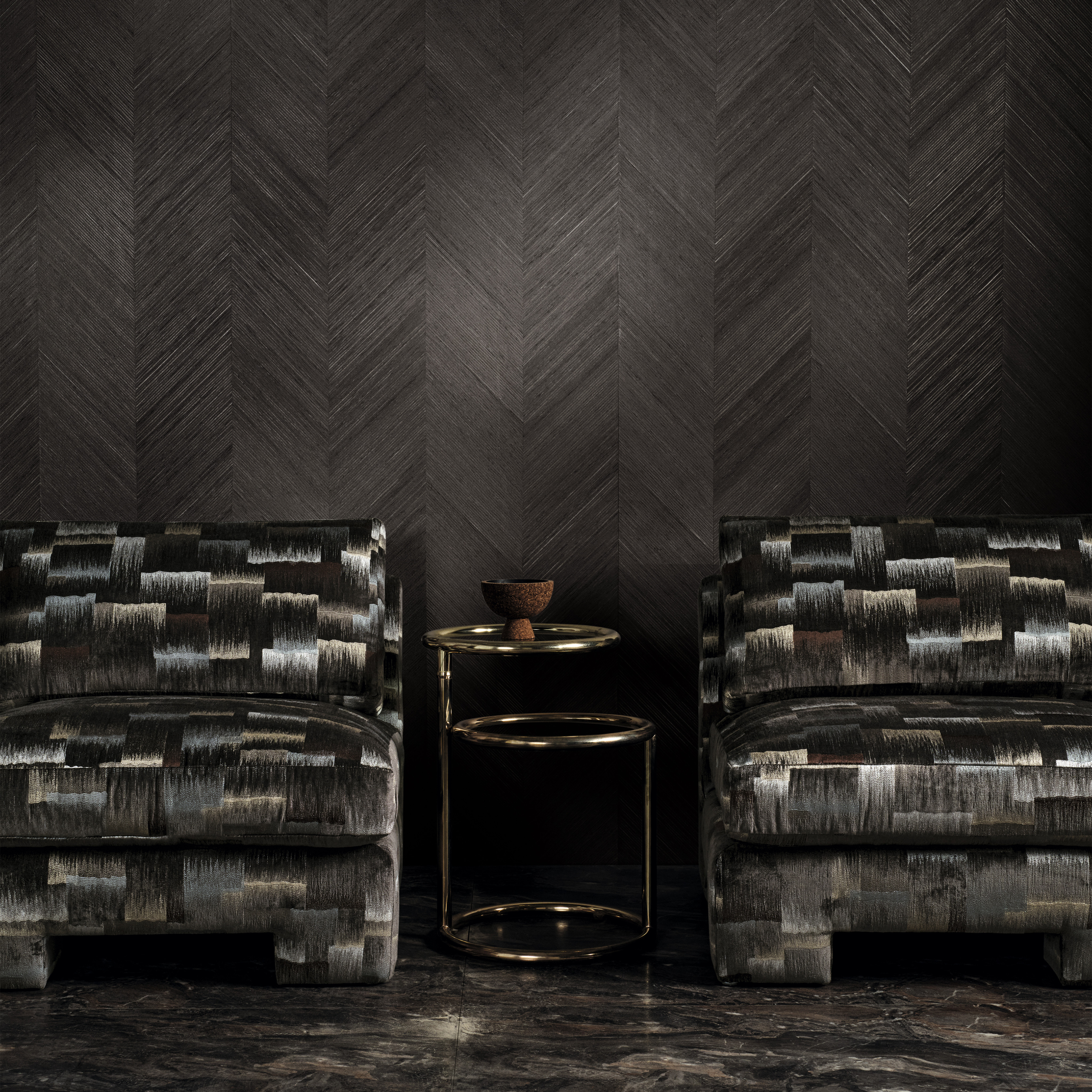 Gloria Bluestone | Allure | Embroidered Velvet | Zinc Textile